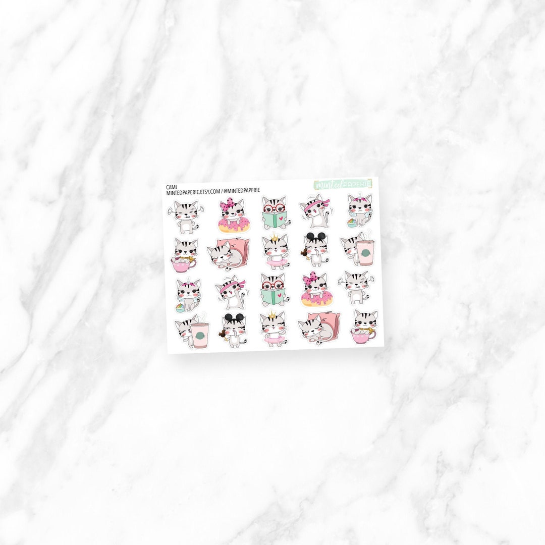 Cami Cute Cat Planner Stickers Cami - Etsy