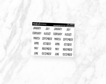 Month Script Planner Stickers G024B - Etsy