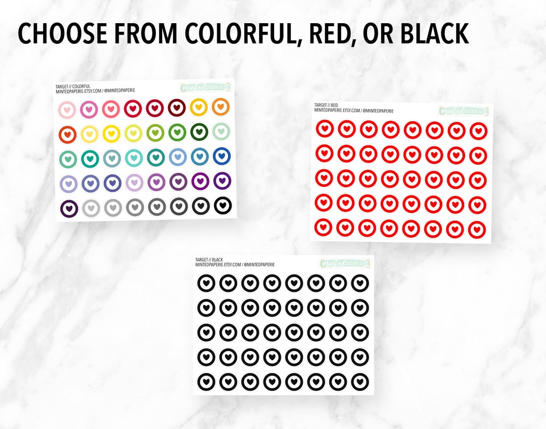 Target/bullseye Planner Stickers Target - Etsy