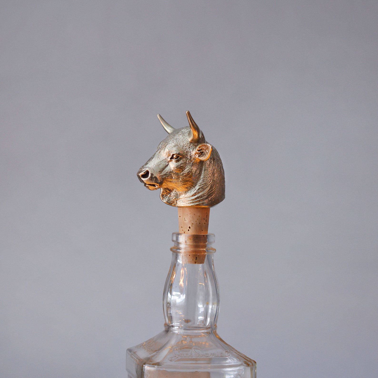 Bottle Stopper Bull. Wine Bottle Stopper Gold Color. Christmas - Etsy