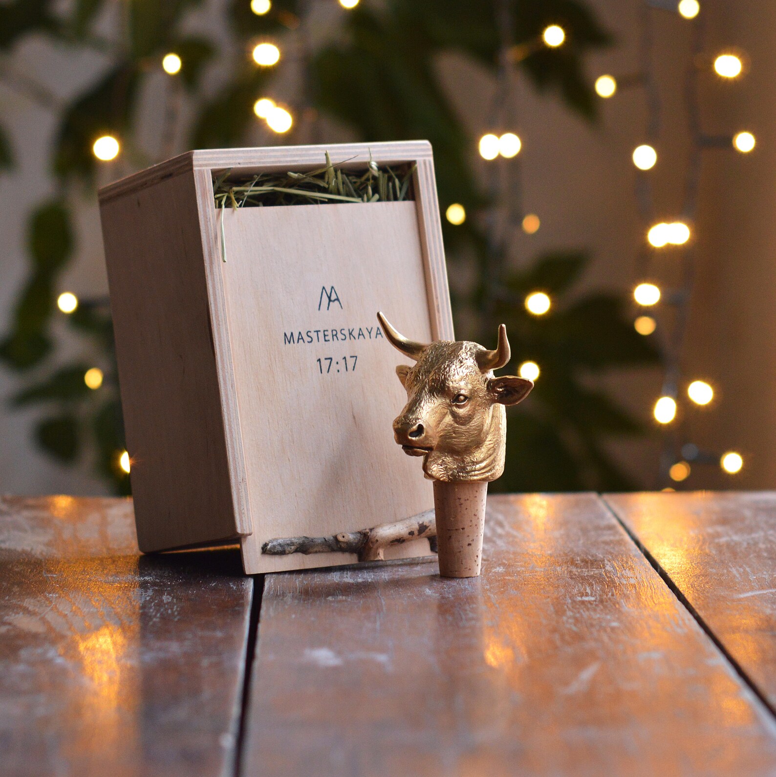 Bottle Stopper Bull. Wine Bottle Stopper Gold Color. Christmas - Etsy