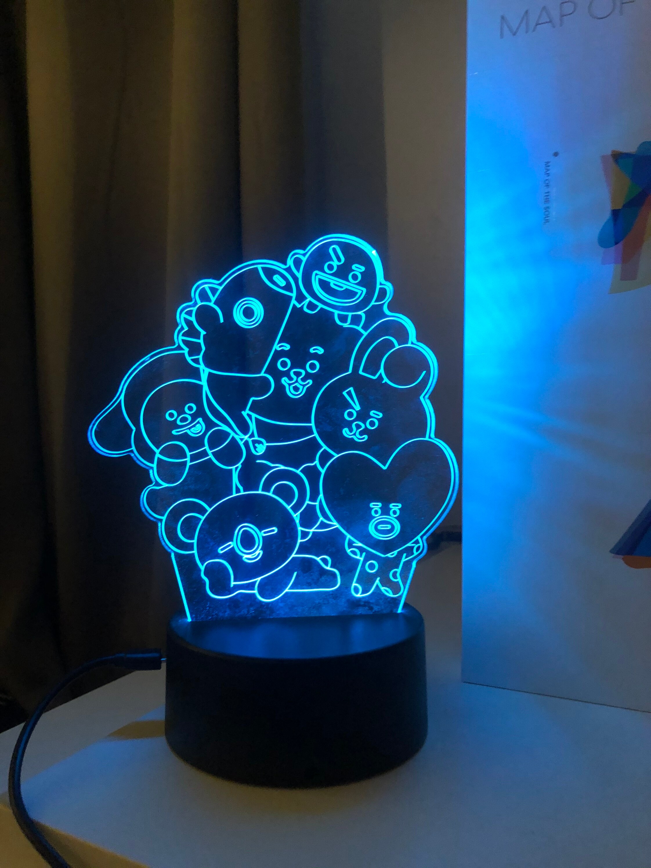 Bt21 Led Multicolored Night Light - Etsy Australia
