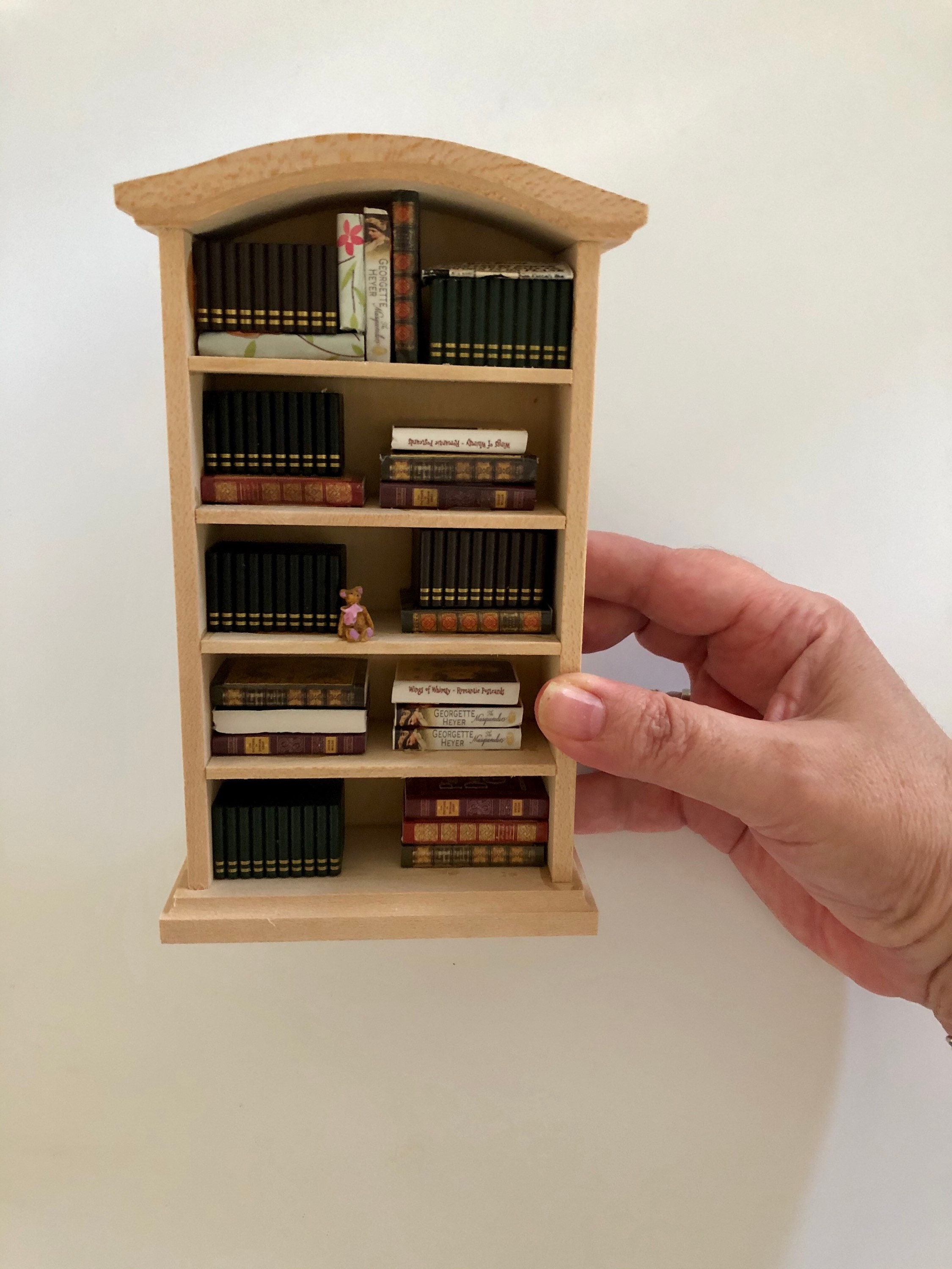Dollhouse Miniature - Wood Bookcase Full With Books for Your Dollhouse ...