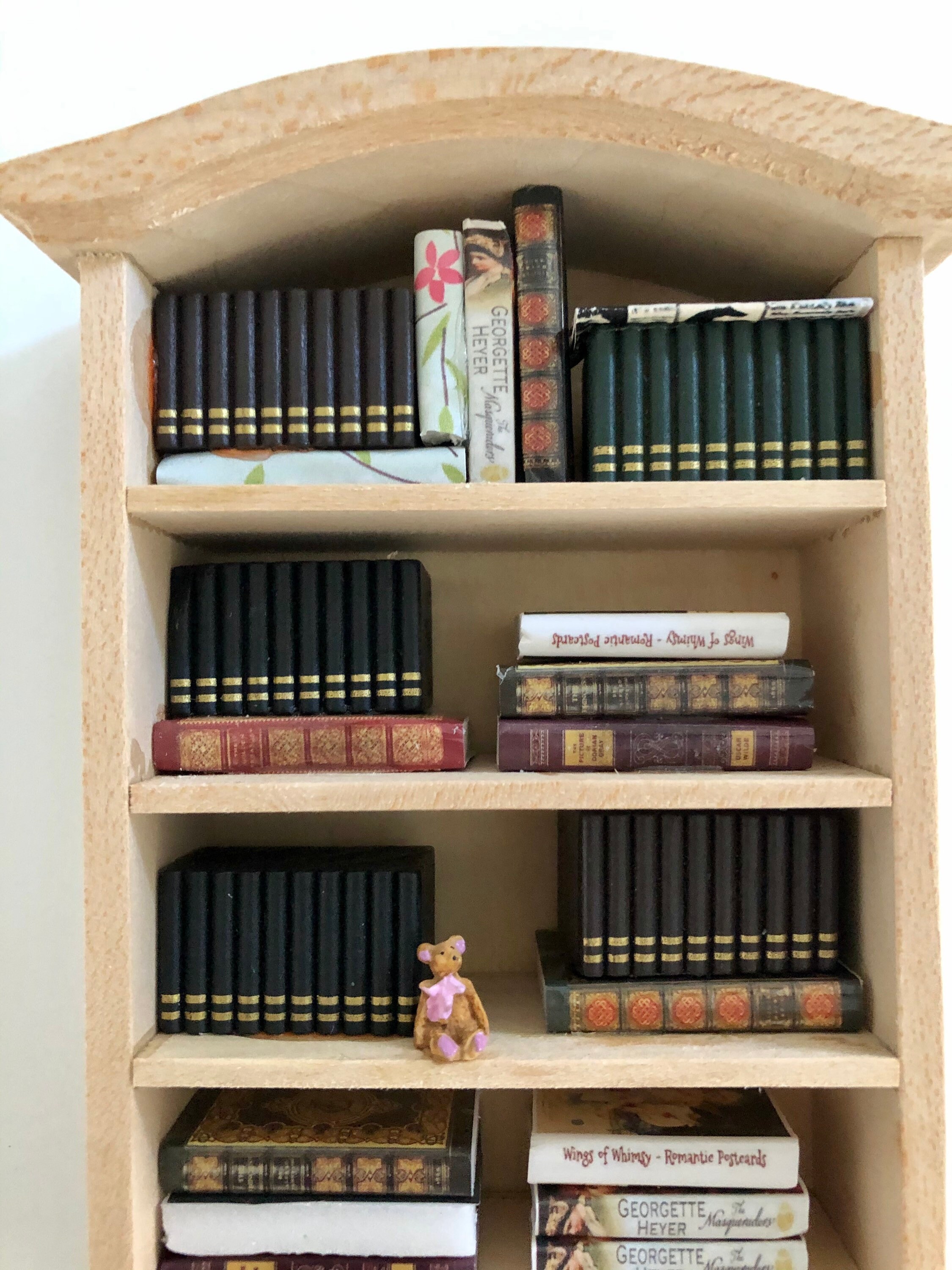 Dollhouse Miniature - Wood Bookcase Full With Books for Your Dollhouse ...