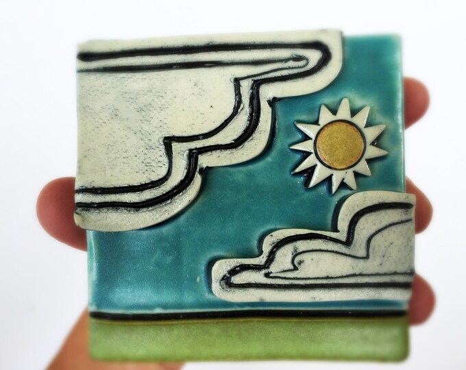 Clique Tile - Clouds and Sun - Etsy