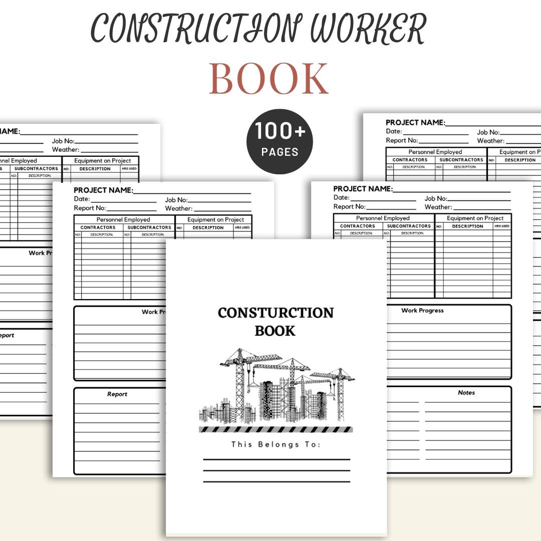 Construction Log Book, Construction Planner, Contractor Log Book, Site ...