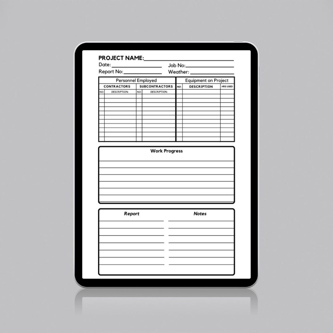Construction Log Book, Construction Planner, Contractor Log Book, Site ...