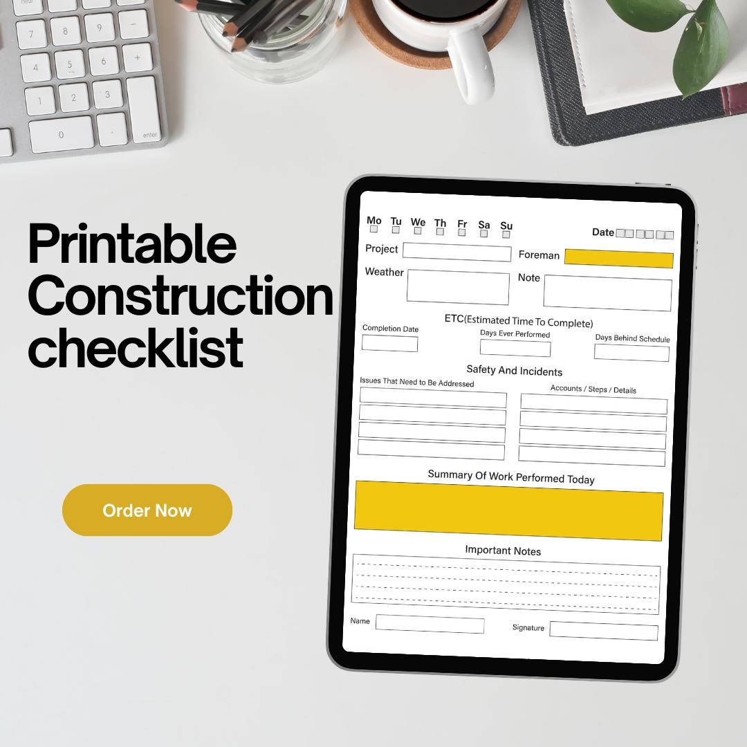 Construction Log Book, Construction Planner, Contractor Log Book, Site ...
