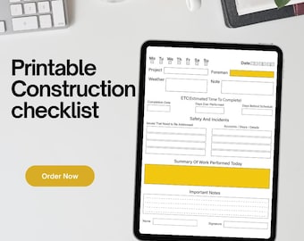 Construction Log Book, Construction Planner, Contractor Log Book, Site ...