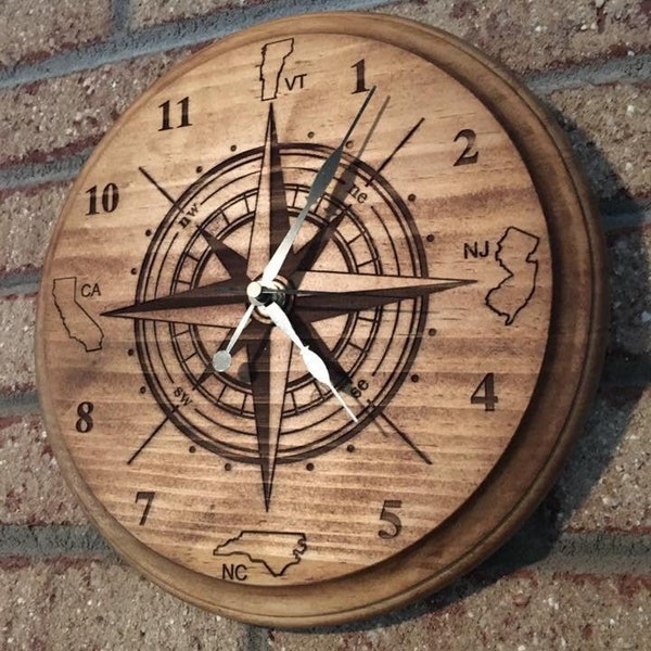 Nautical Compass Clock - Etsy