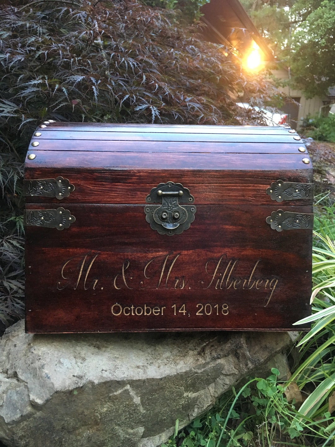 Mahogany Personalized Chest, Engraved Chest, Keepsake Box - Etsy