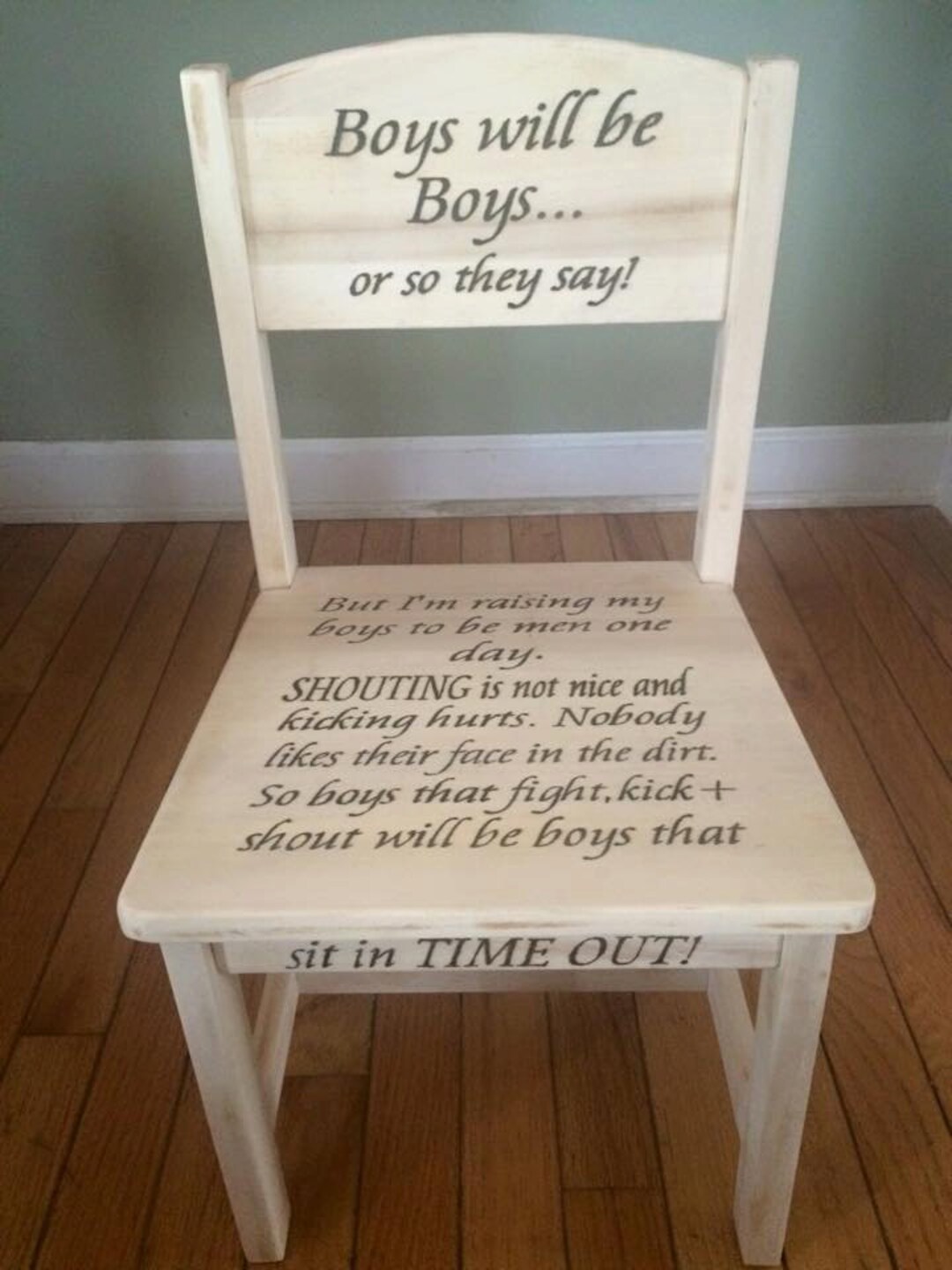 Boys Will Be Boys TIME OUT Chair, Time Out, Toddler, Chair ...