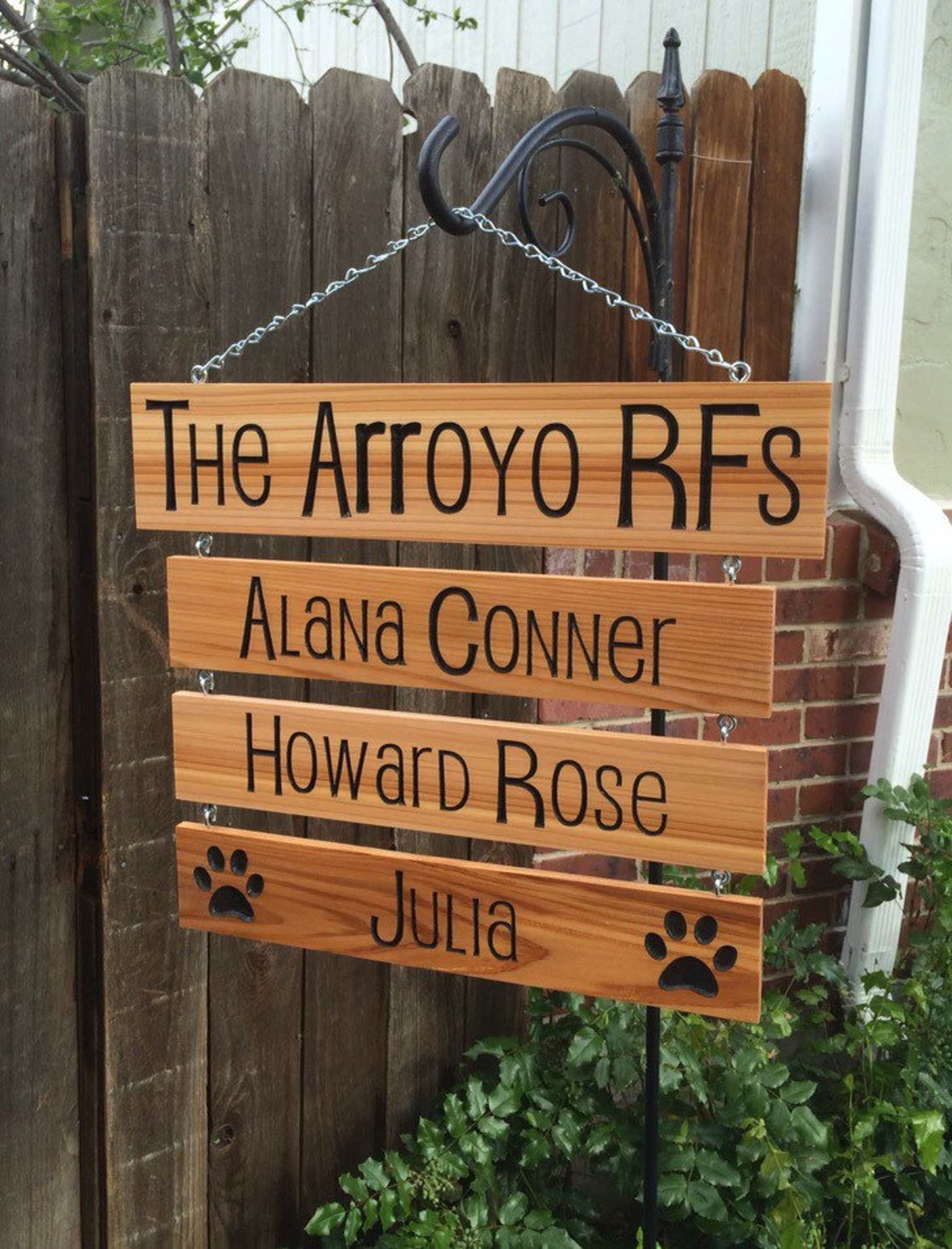 Custom Carved Cedar Family Name Sign With Pet Name Board - Etsy