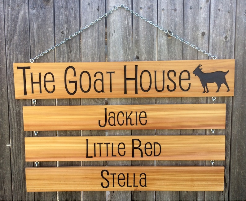 Custom Cedar Goat Name Sign: Hanging Barn Decor - Etsy