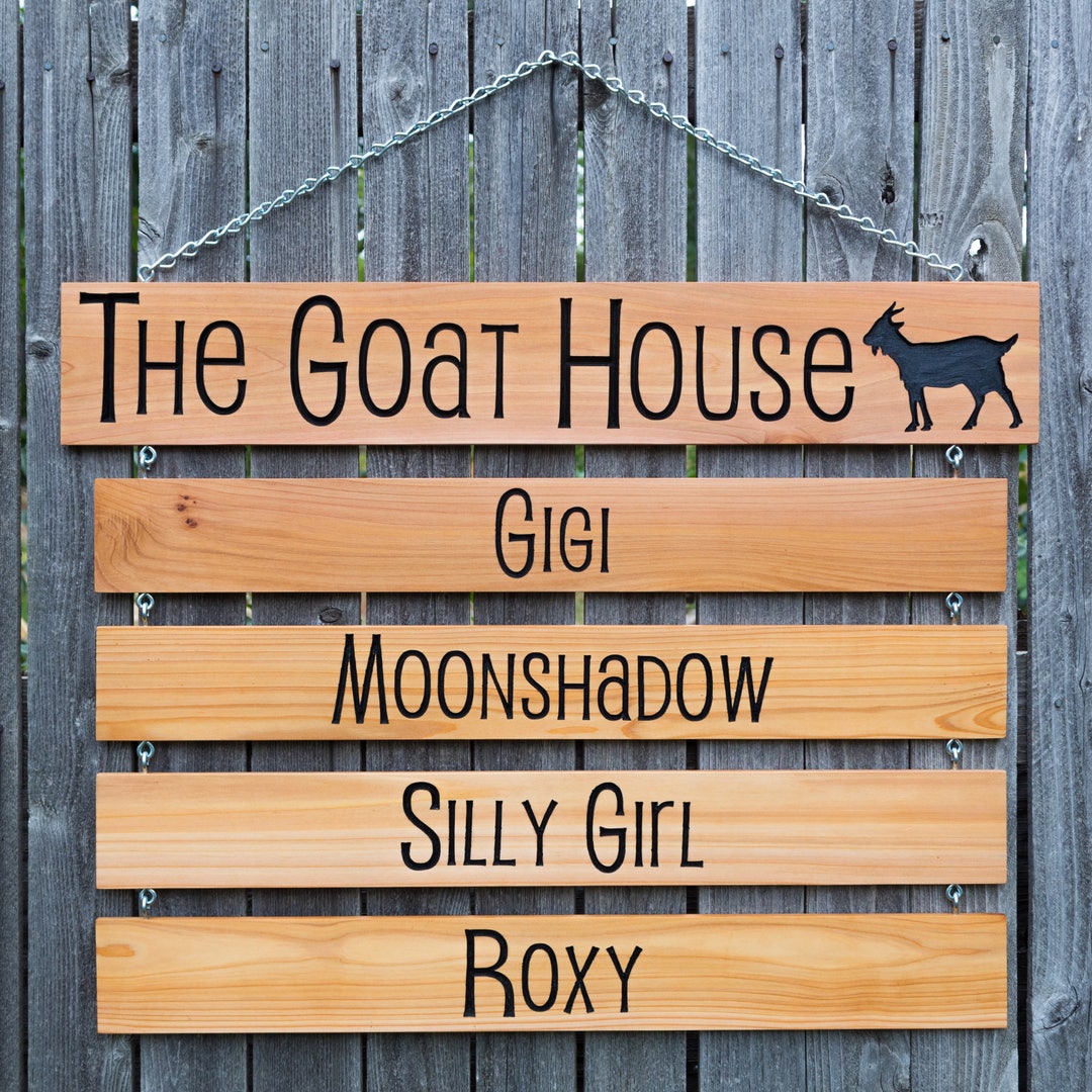 Custom Cedar Goat Name Sign: Hanging Barn Decor - Etsy