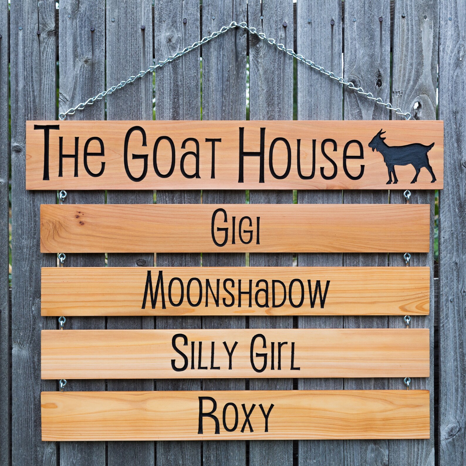 Custom Cedar Goat Name Sign: Hanging Barn Decor - Etsy