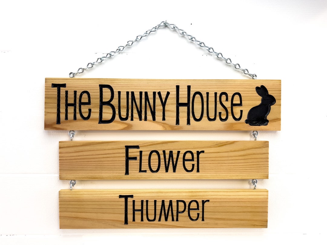Bunny House Sign, Bunny Name Sign, Bunny Hutch Sign, Custom Sign, Wood ...