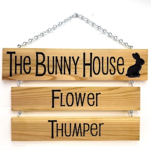 Bunny House Sign, Bunny Name Sign, Bunny Hutch Sign, Custom Sign, Wood ...