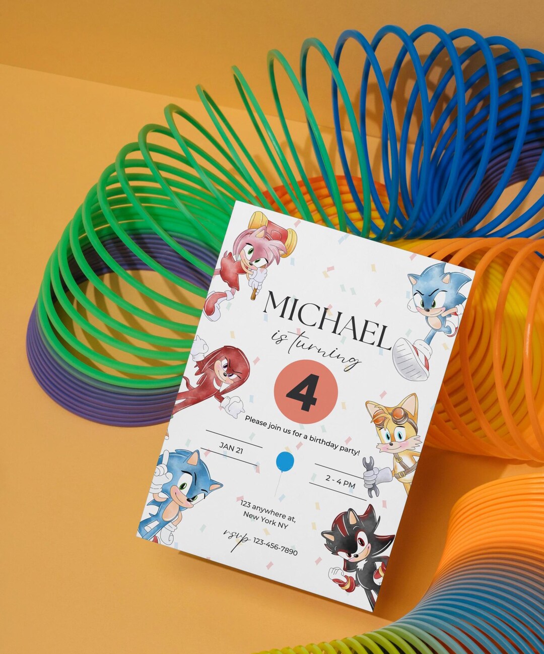 Sonic the Hedgehog Birthday Digital Invitation | Super Birthday Party ...