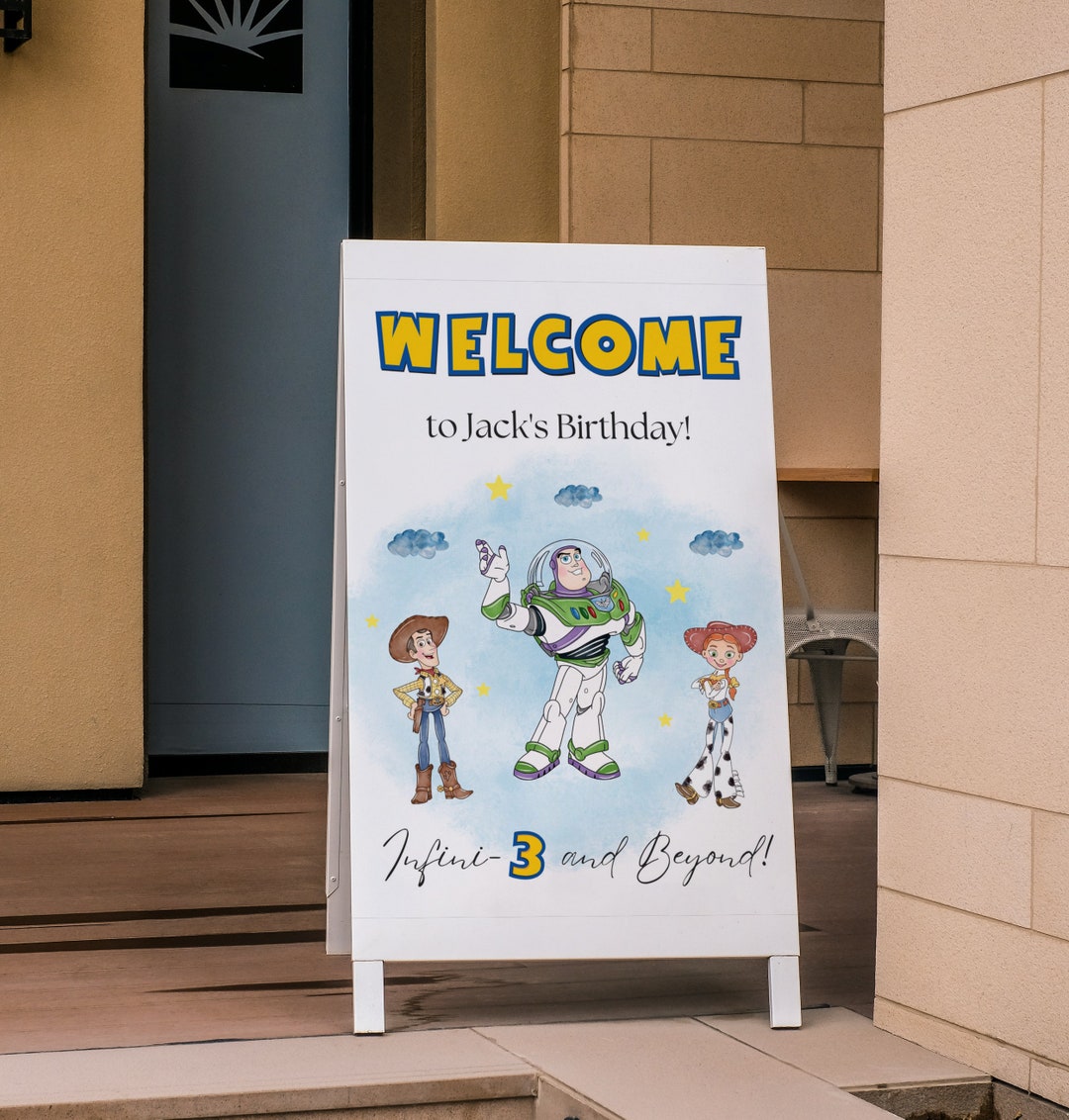 Toy Story Welcome Sign, Toy Story Birthday Party Digital Sign, Welcome ...