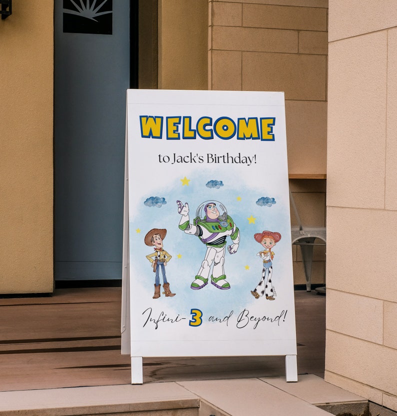 Toy Story Welcome Sign Toy Story Birthday Party Digital Sign - Etsy