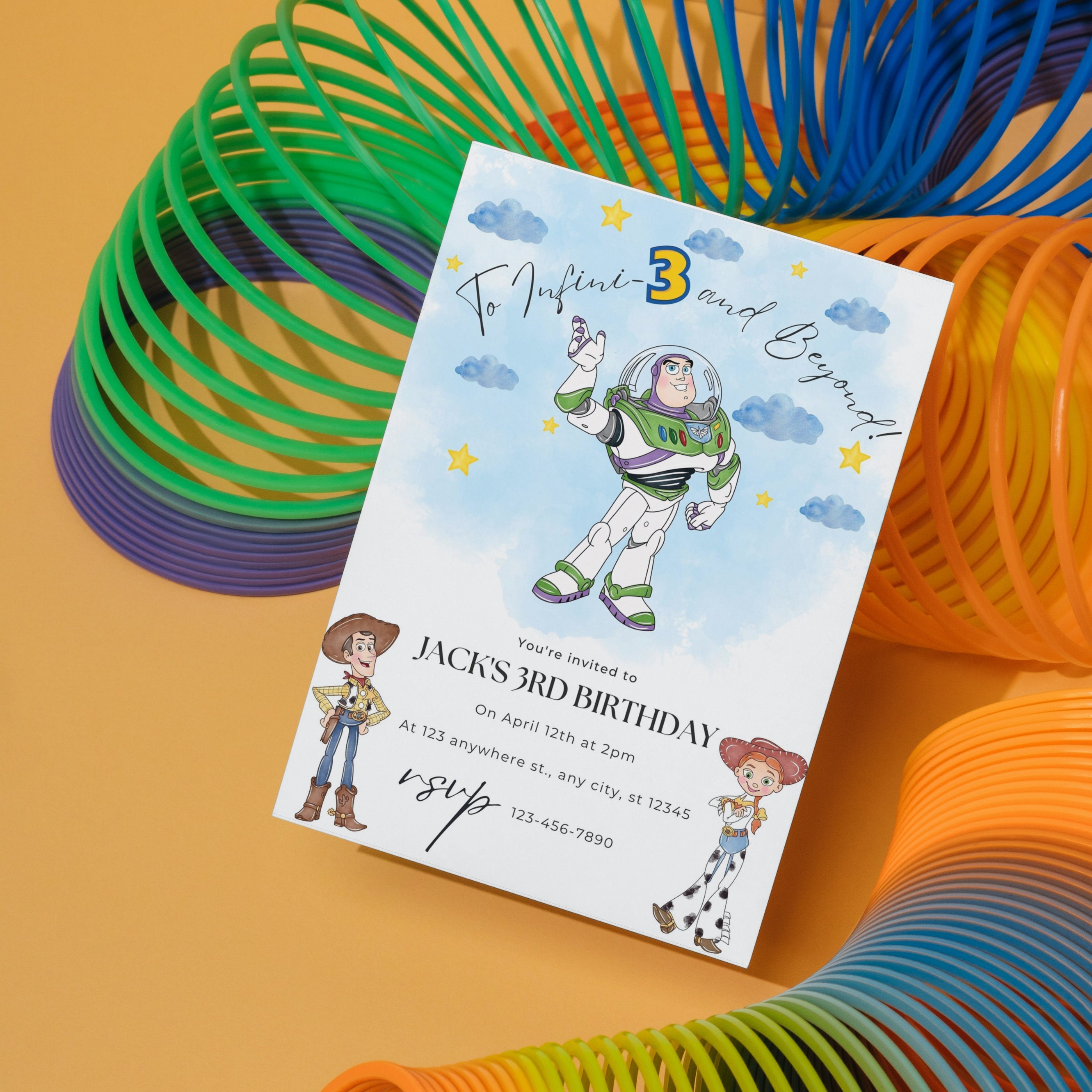 Buzz Lightyear Birthday Invitation-toy Story Birthday Invitation-buzz ...