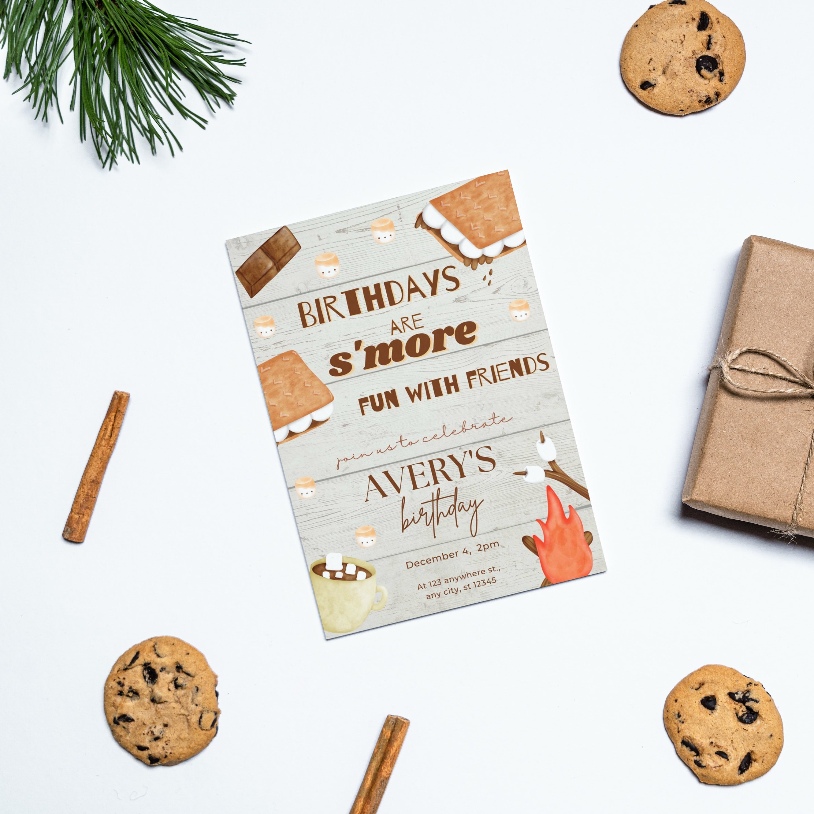 S'mores Birthday Invitation, Campfire Invitation, Editable Camping ...