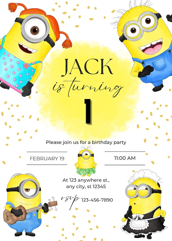 10 Minion Invitation Templates Editable Minions Birthday Invitation,