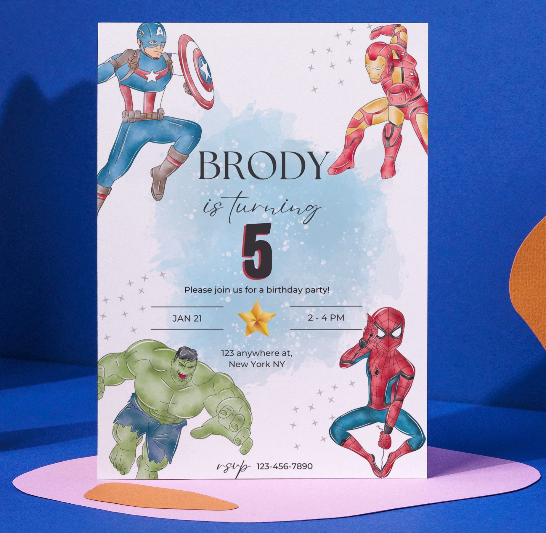 Superhero Invitation, Personalized Invite, Printable, Digital File ...