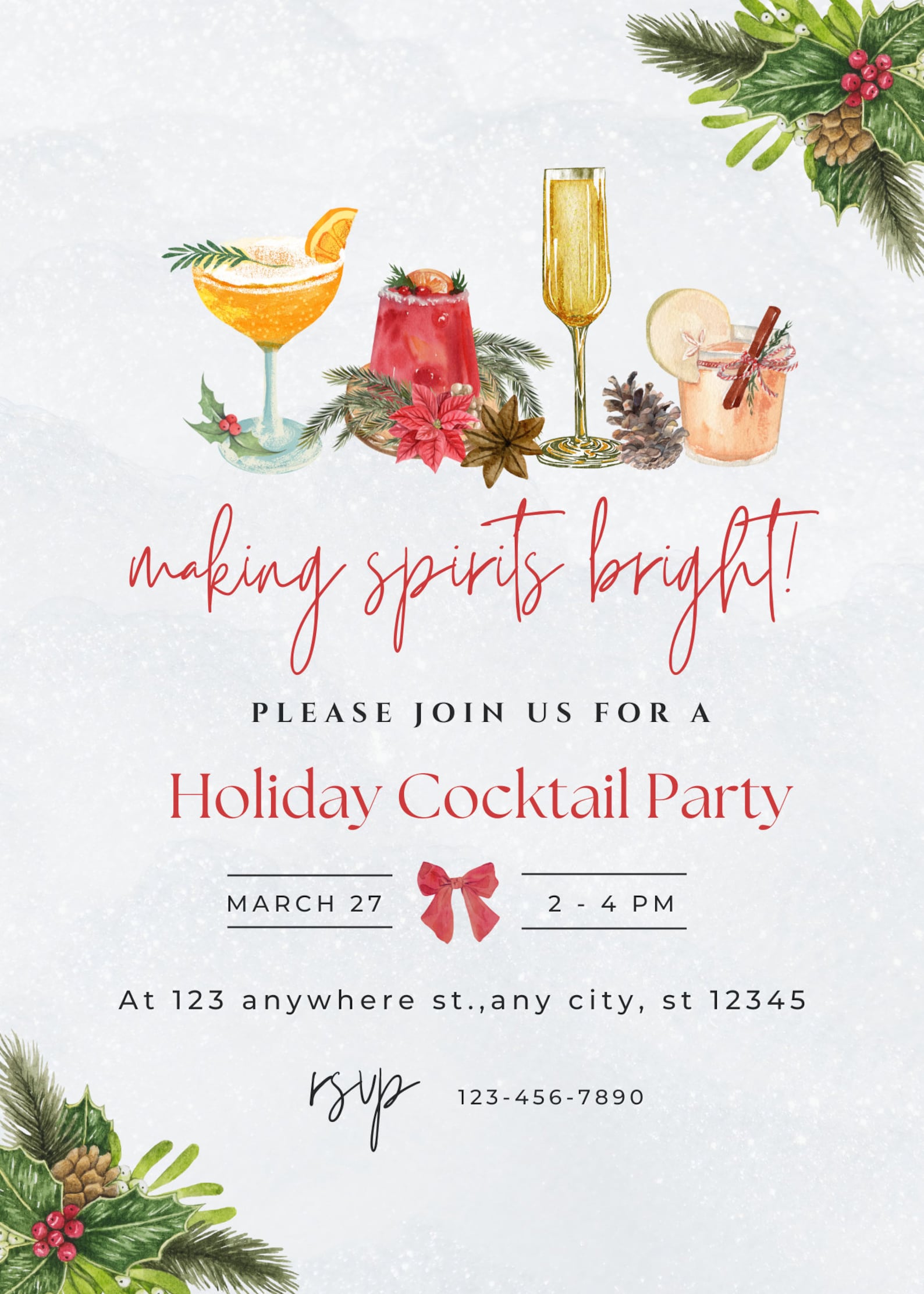Editable Holiday Cocktail Party Invitation | Christmas Party | Making ...