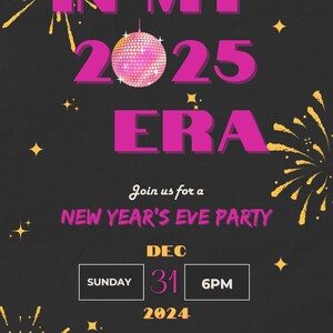 New Year's Eve Party Invitation New Years Party Invite, in My Era, 2025 ...