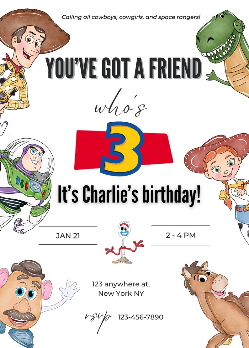 Toy Story Birthday Invitation Instant Download Personalized Printable ...