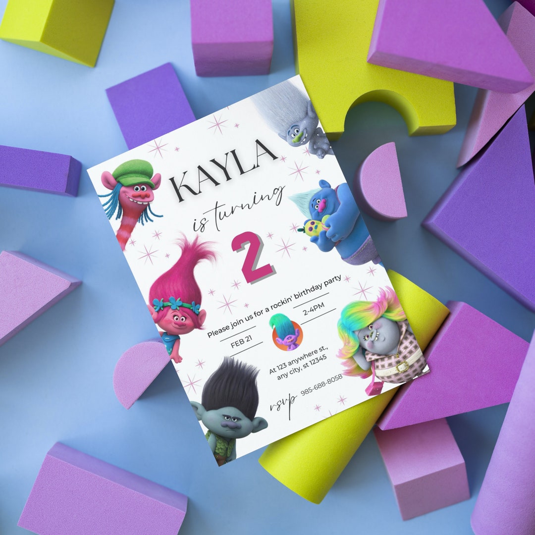 Trolls Invitation Trolls Birthday Printable Invitation Trolls Party ...
