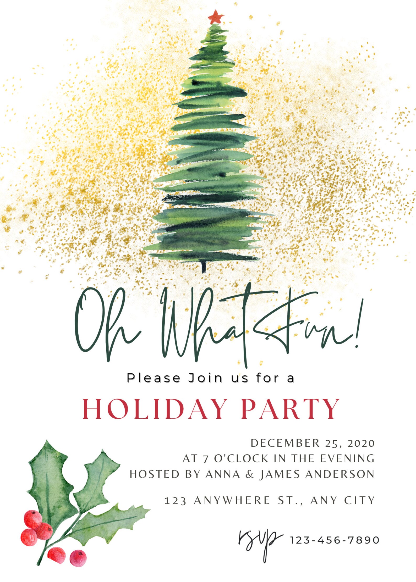 EDITABLE Christmas Party Invitation Template - Holiday Party Invitation ...