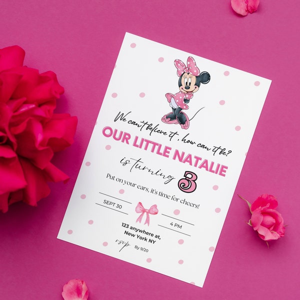 Minnie Mouse 3rd Birthday Party Printables - Etsy