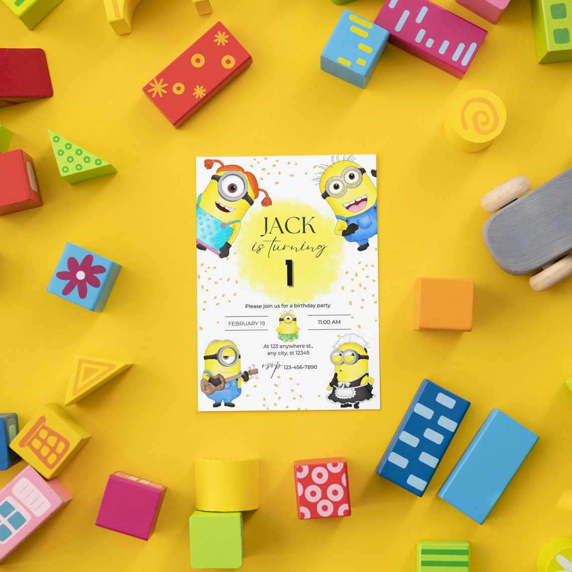 Editable Minion Birthday Invitation Template, Printable Birthday Party ...