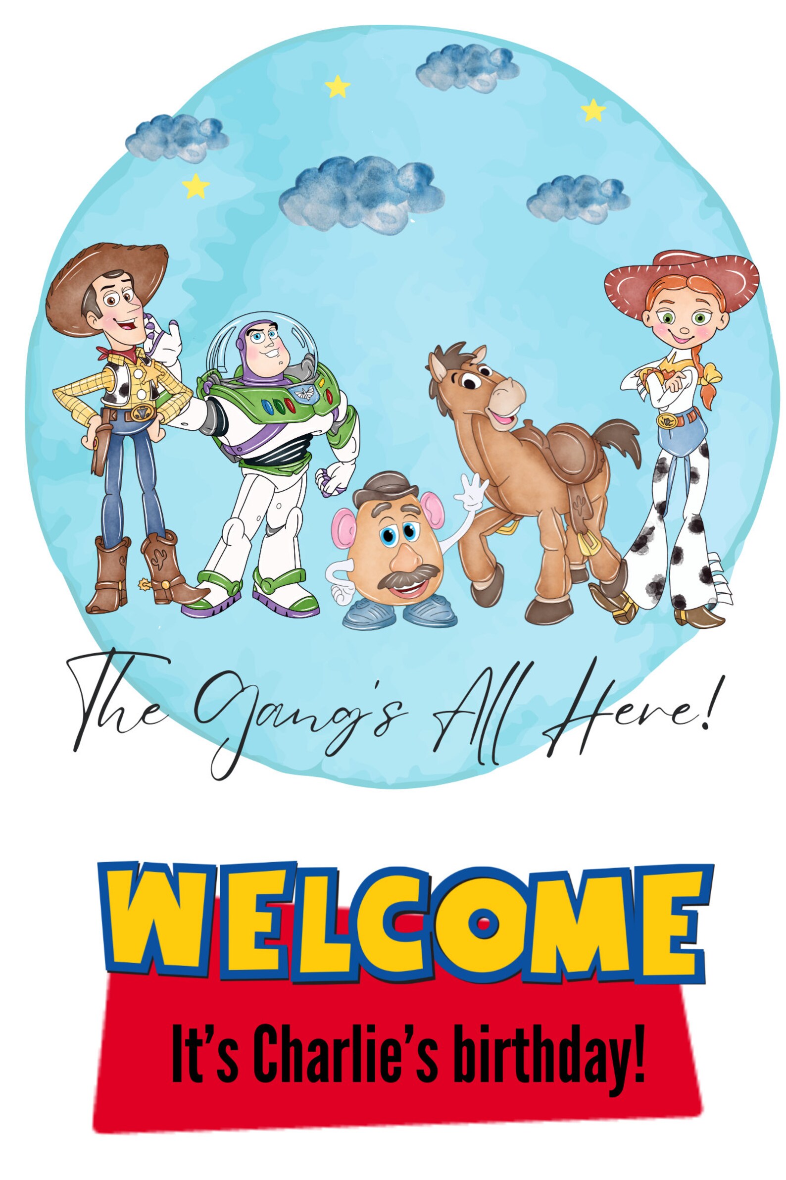 Toy Story Welcome Sign Toy Story Birthday Party Digital Sign - Etsy