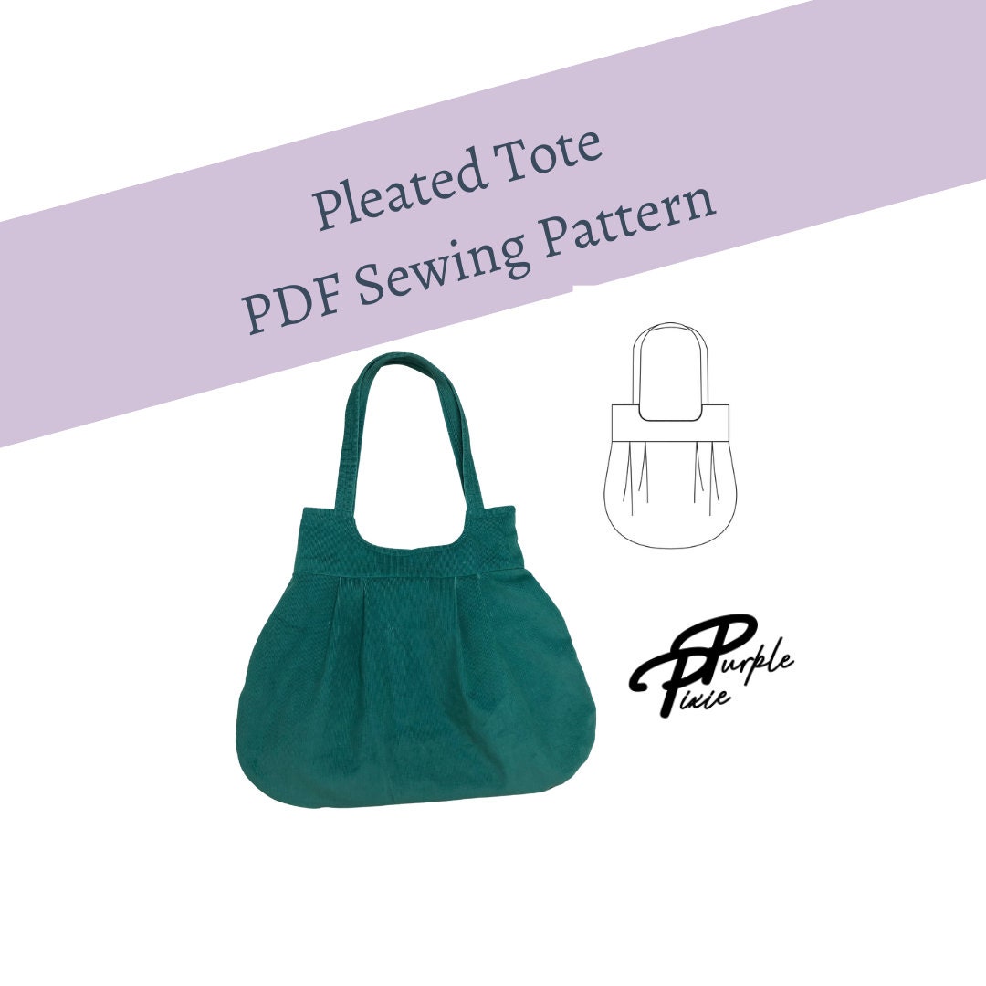 Pleated Tote Bag Sewing Pattern PDF | DIY Handbag Pattern | Instant ...