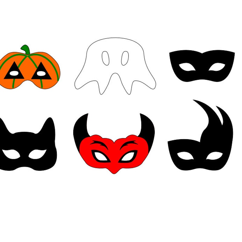 Halloween Masks Svg - Etsy