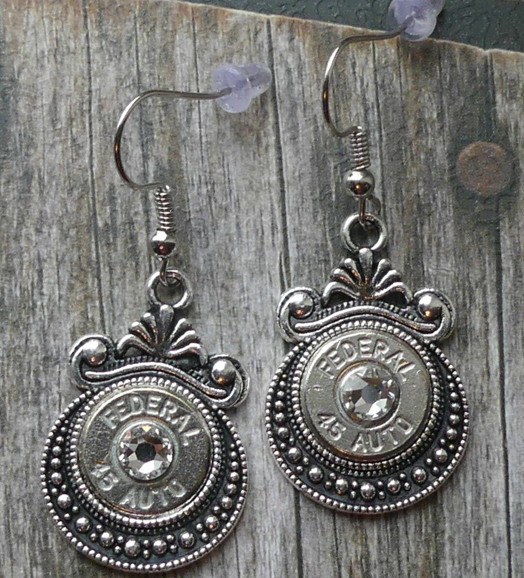 45 Caliber Bullet Shell Casing Earrings - Etsy