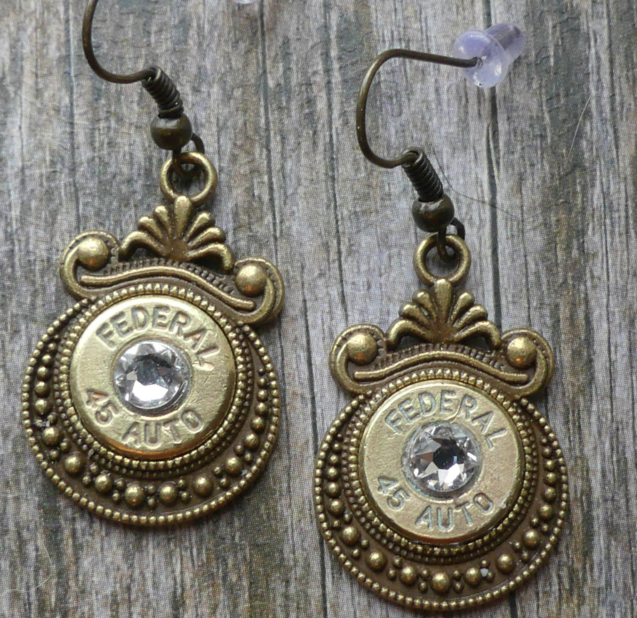 45 Caliber Bullet Shell Casing Earrings - Etsy
