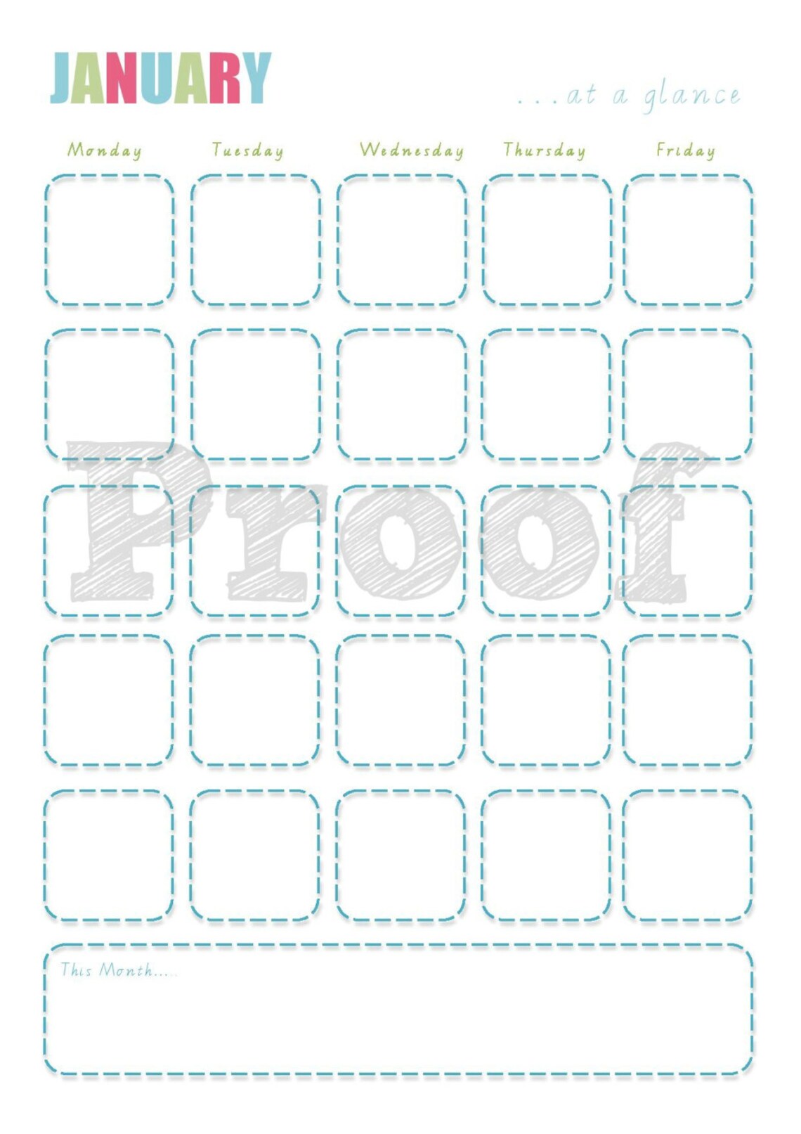 Printable Monthly Calendar Teacher - Etsy