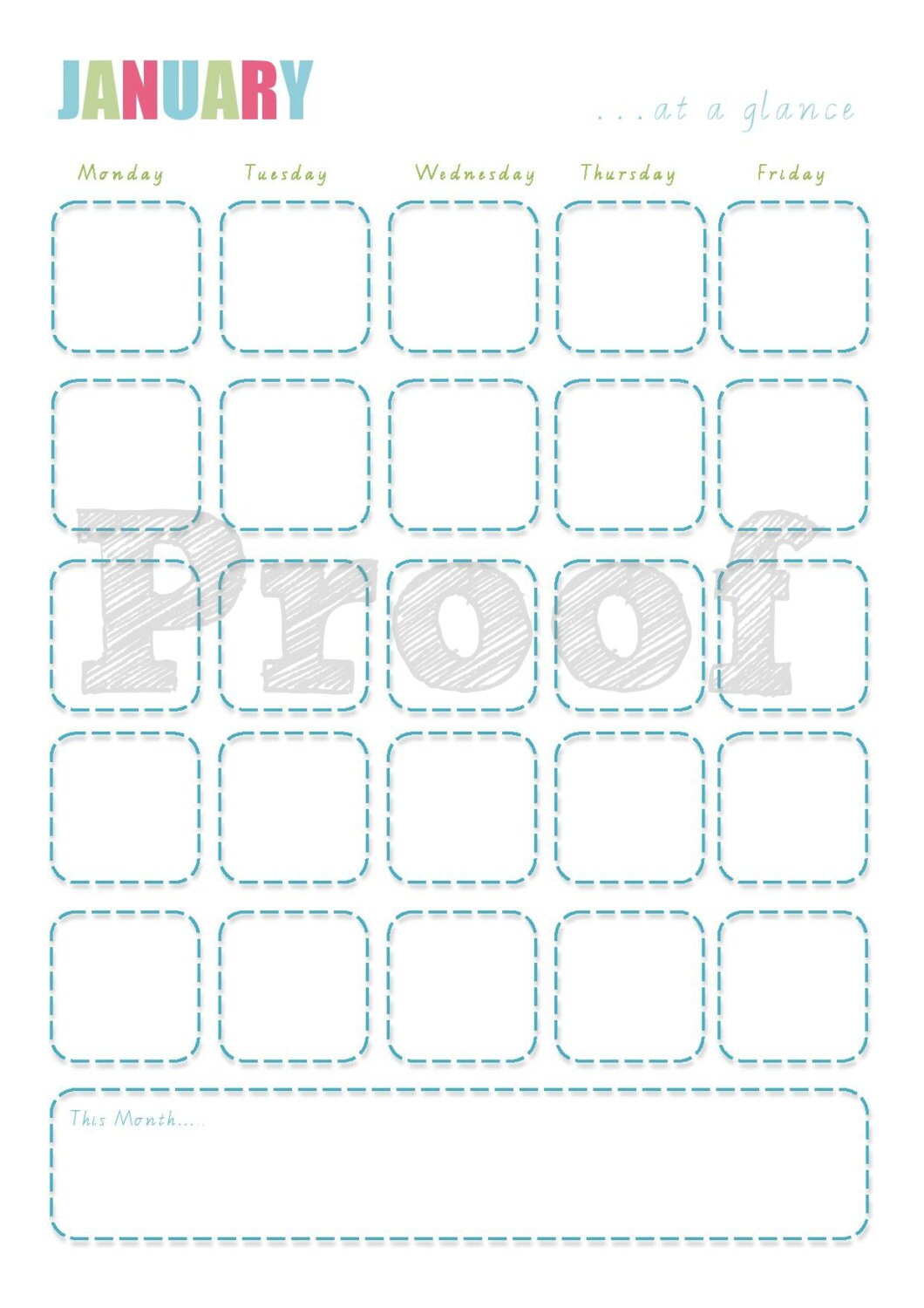 Printable Monthly Calendar Teacher - Etsy