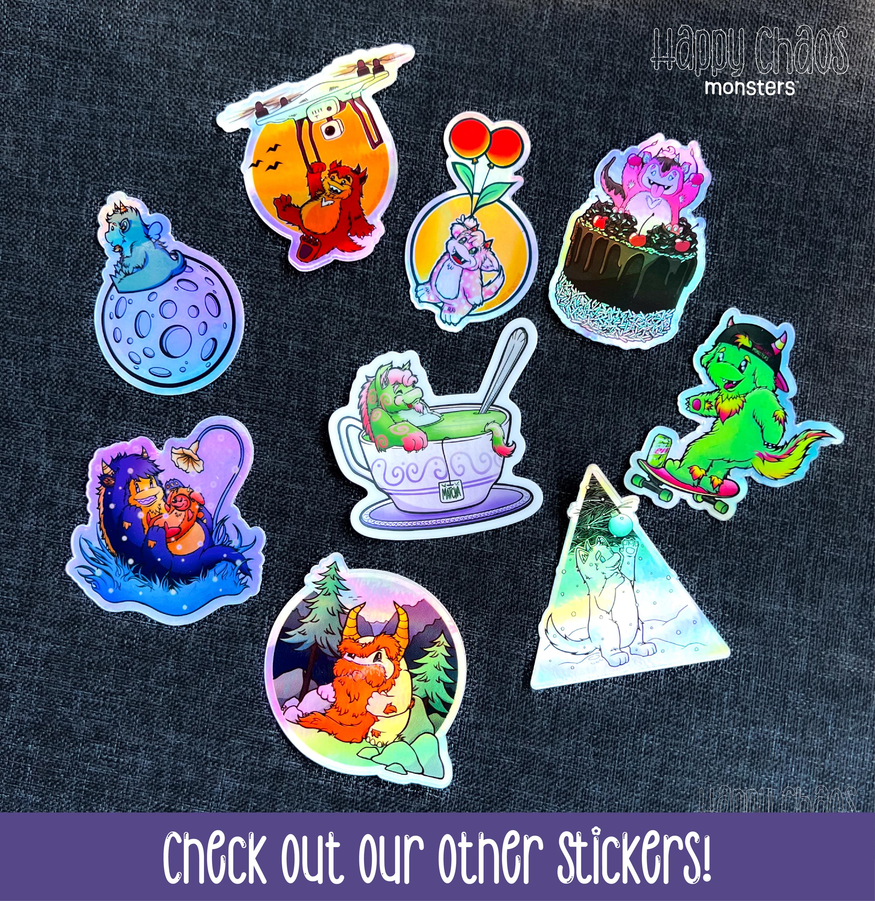 Twinkle Toes | Holographic Cute Space Monster Animal Sticker | Rainbow ...