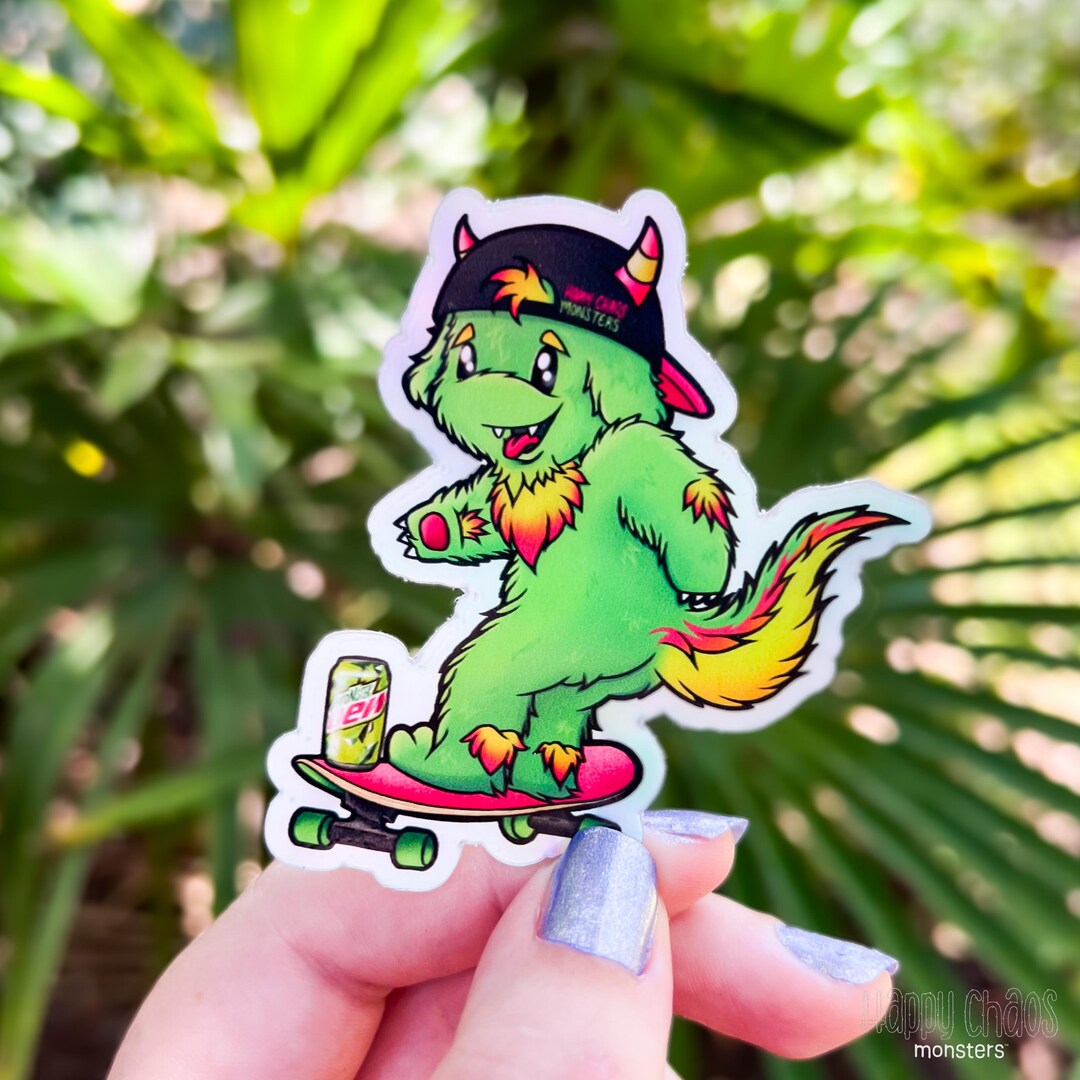 Mountain Dewd | Holographic Cute Monster Animal Sticker | Rainbow Vinyl ...