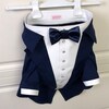 Navy Blue Dog Tuxedo With Blush Bow Tie Dog Wedding Attire Formal Dog Suit English Bulldog ...