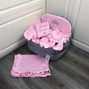 Gray and Pink Dog Car Seat Luxury Pink Pet Driving Kit Designer Dog Car ...