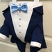 Navy Blue Dog Tuxedo With Light Blue Bow Tie Bespoke Dog - Etsy