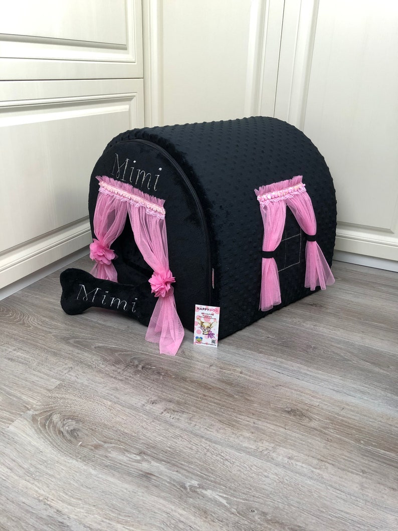 Black and pink princess dog house Luxury dog bed Designer dog | Etsy