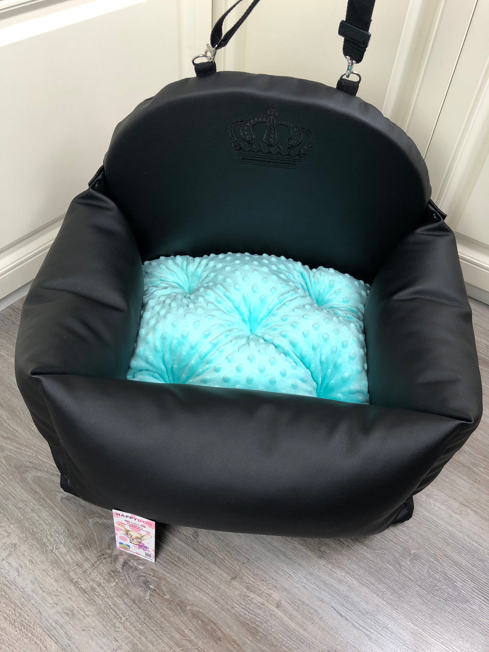 Black and Mint Luxury Dog Car Seat Driving Kit for Dog | Etsy